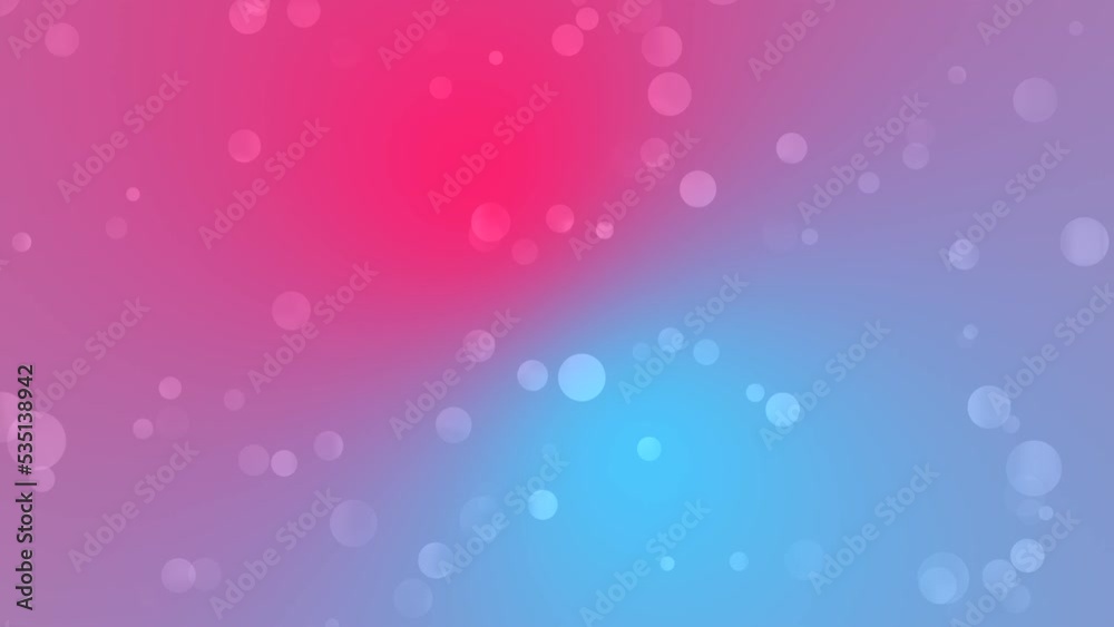 Peevish Red and Libra Blue Morpho bokeh gradient background loop motion. Moving bubbles colorful ...
