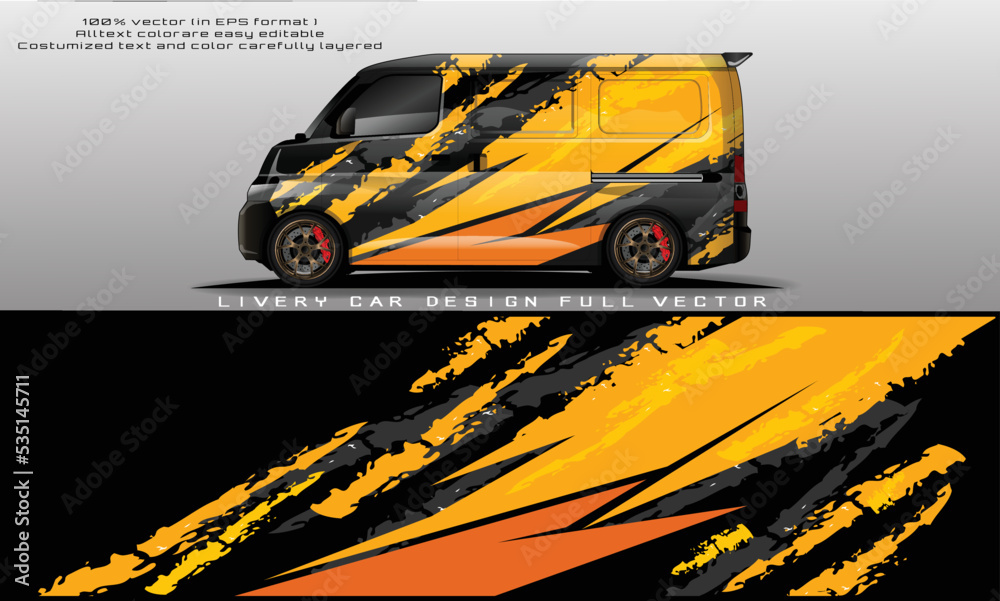 Van car decal design vector. Graphic abstract stripe racing background ...