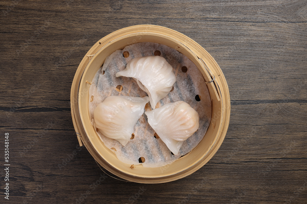 crystal har gow transparent prawn shrimp chicken meat stuffed dim sum ...