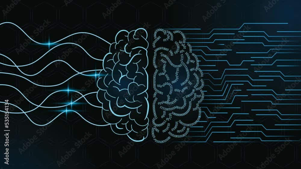 Artificial intelligence or AI 4k Concept Shown with Machine Learning ...