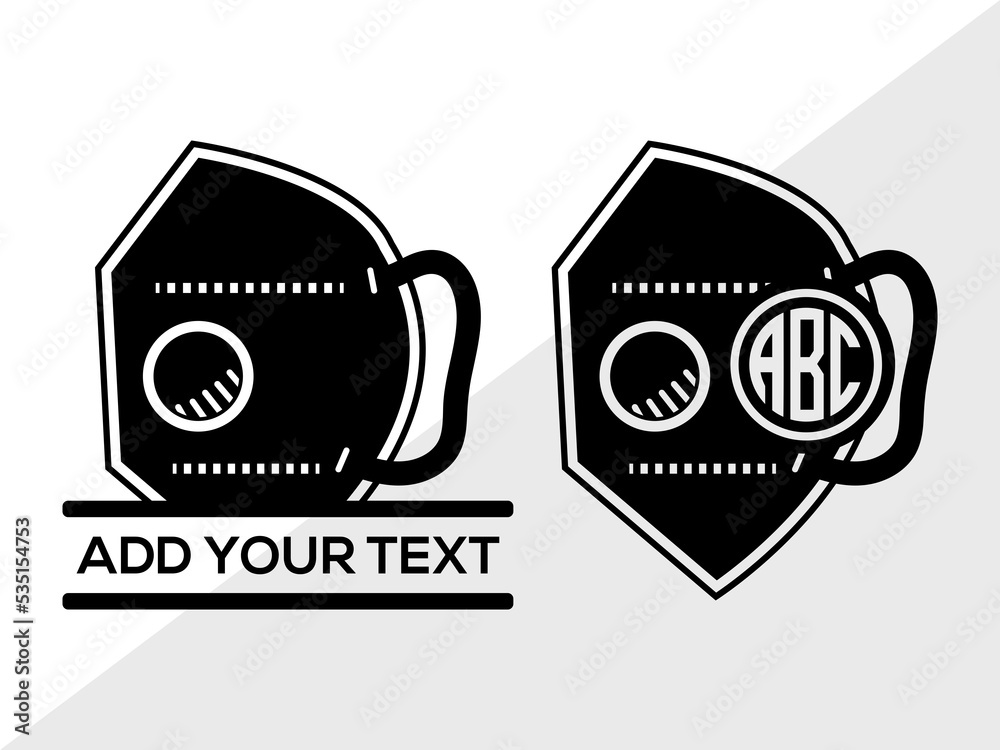 Face Mask SVG, Face Mask Monogram, Quarantine Mask Svg, Face Mask Icon ...