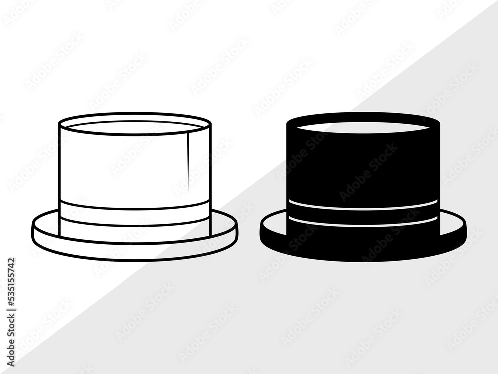 Top Hat SVG, Top Hat SVG, Fedora Hat Svg, Retro Hat Svg, Gentleman Hat ...