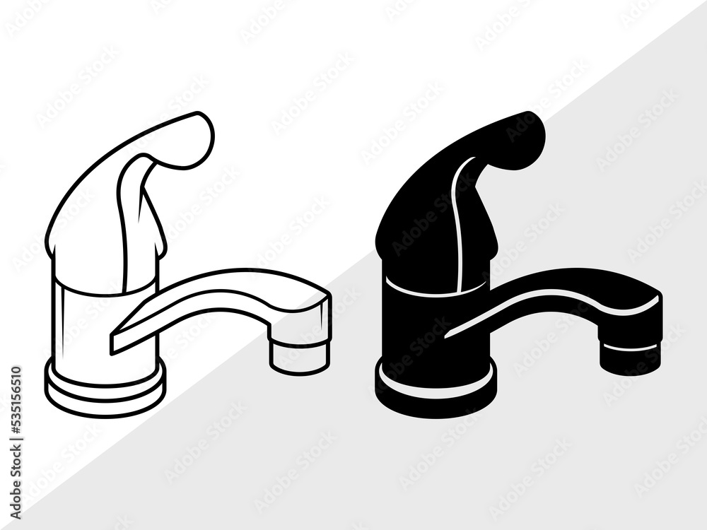 Vecteur Stock Faucet SVG, Leaky Tap Svg, Kitchen Fauce Svg, Water Tap ...