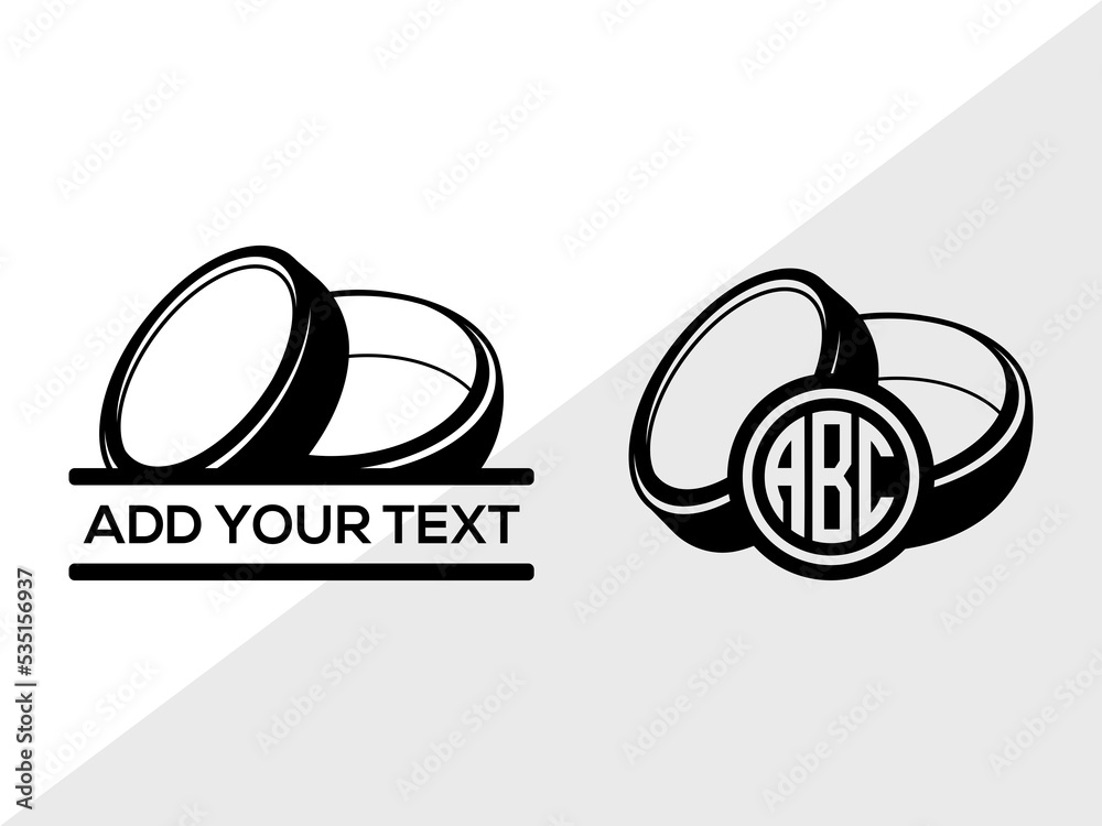 Ring Monogram SVG, Split Monogram, Engagement Rings SVG, Diamond Ring ...
