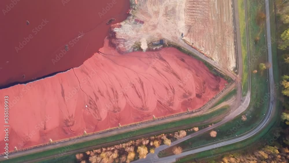 Red mud or red sludge deposits, Stade, Stade, Lower Saxony, Germany ...