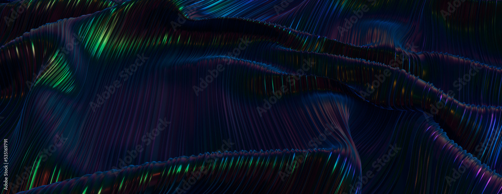 Black Surface Banner with Undulations. Shiny Texture with Neon ...