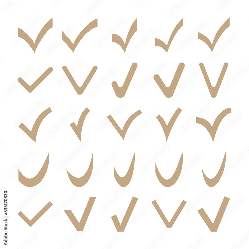 Set of golden and white different vector check marks Stock Vector ...