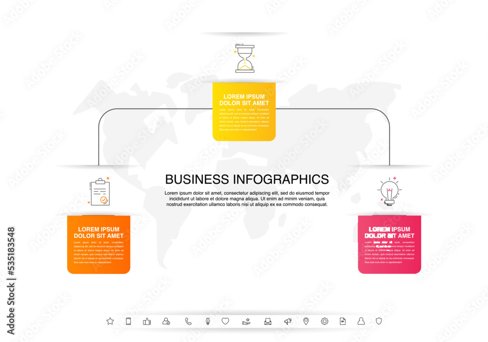 Modern process columns infographic. Vector business steps chart ...