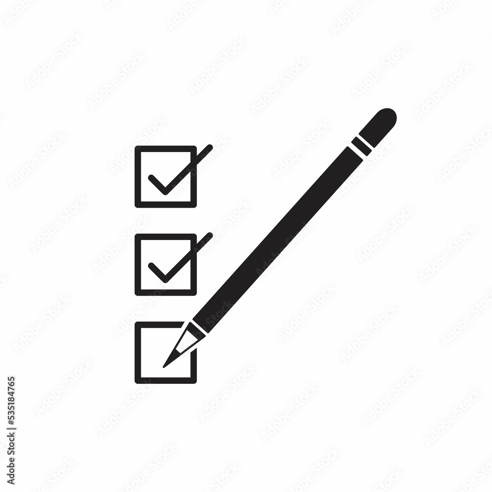 Pencil check mark icon. Simple illustration of pencil check mark icon ...
