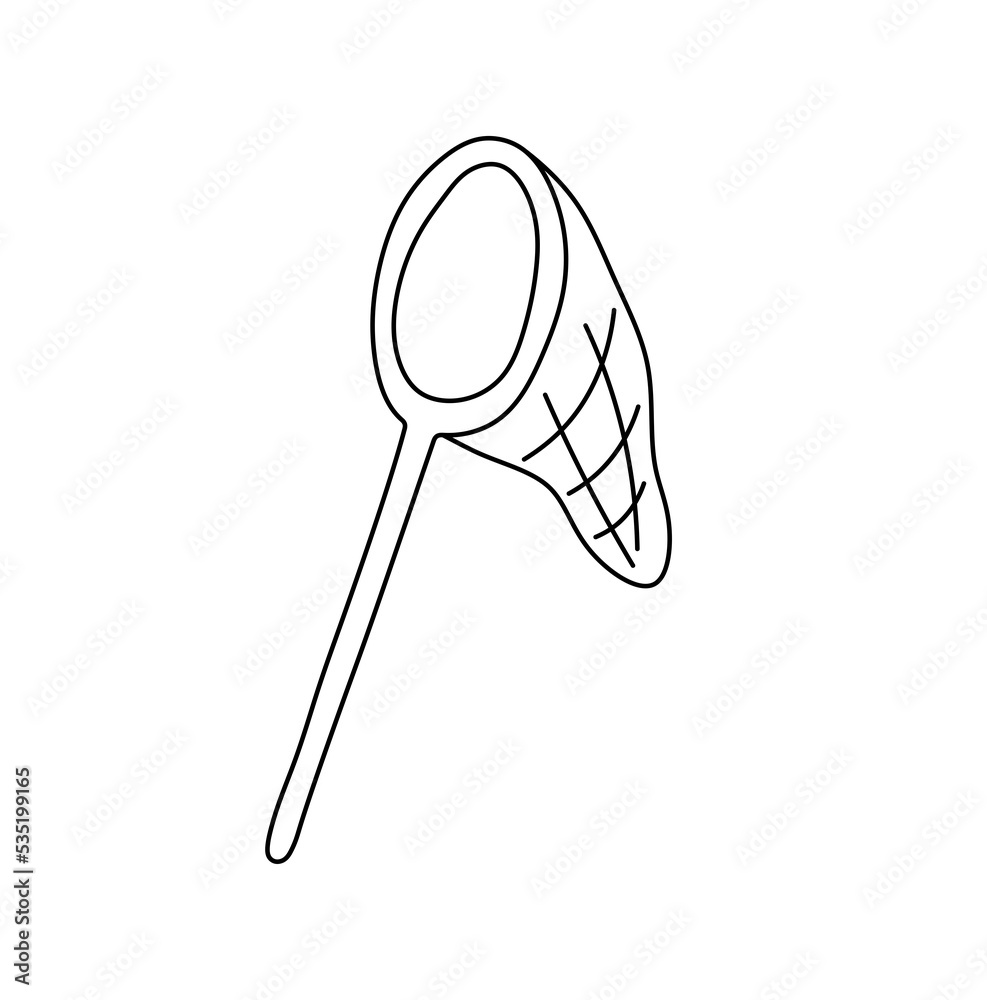 Vector isolated one empty butterfly net colorless black and white ...