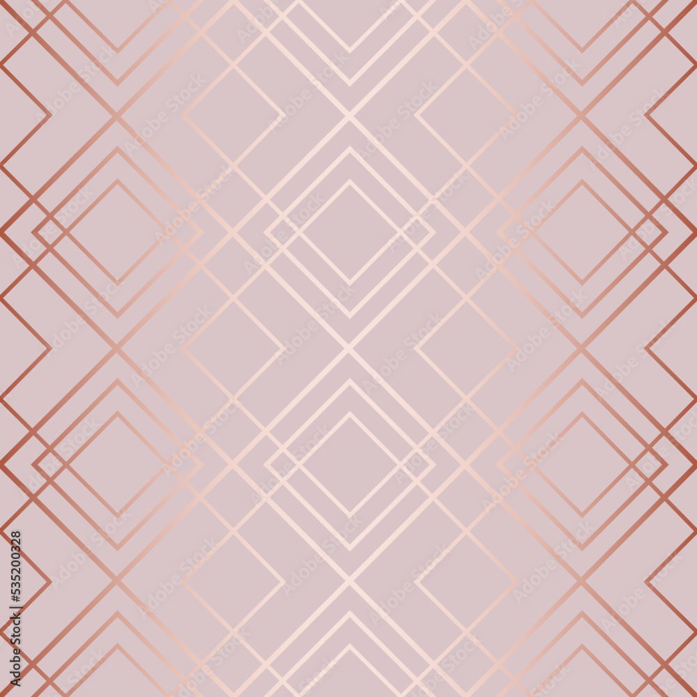 Diamond seamless pattern. Repeated rose gold fancy background. Modern ...
