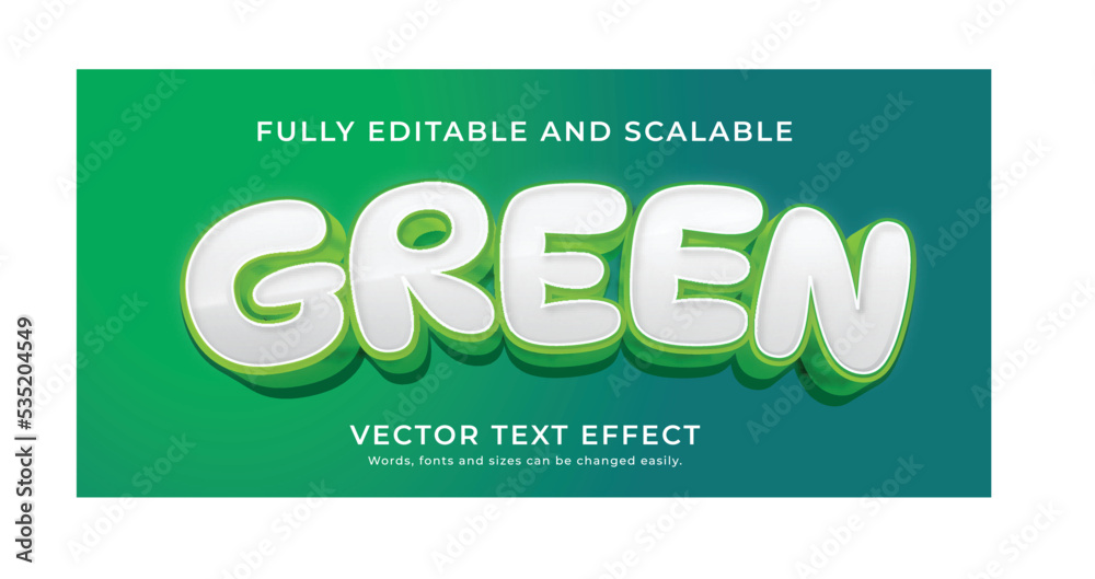 editable font style Green free font Text Effect Stock Vector | Adobe Stock