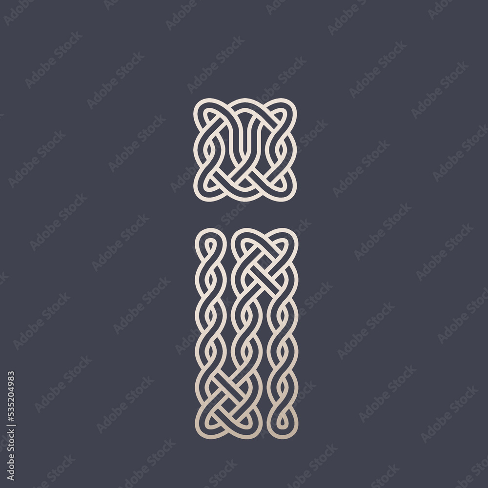 Letter I monogram logo.Calligraphy icon.Intertwined alphabet initial ...