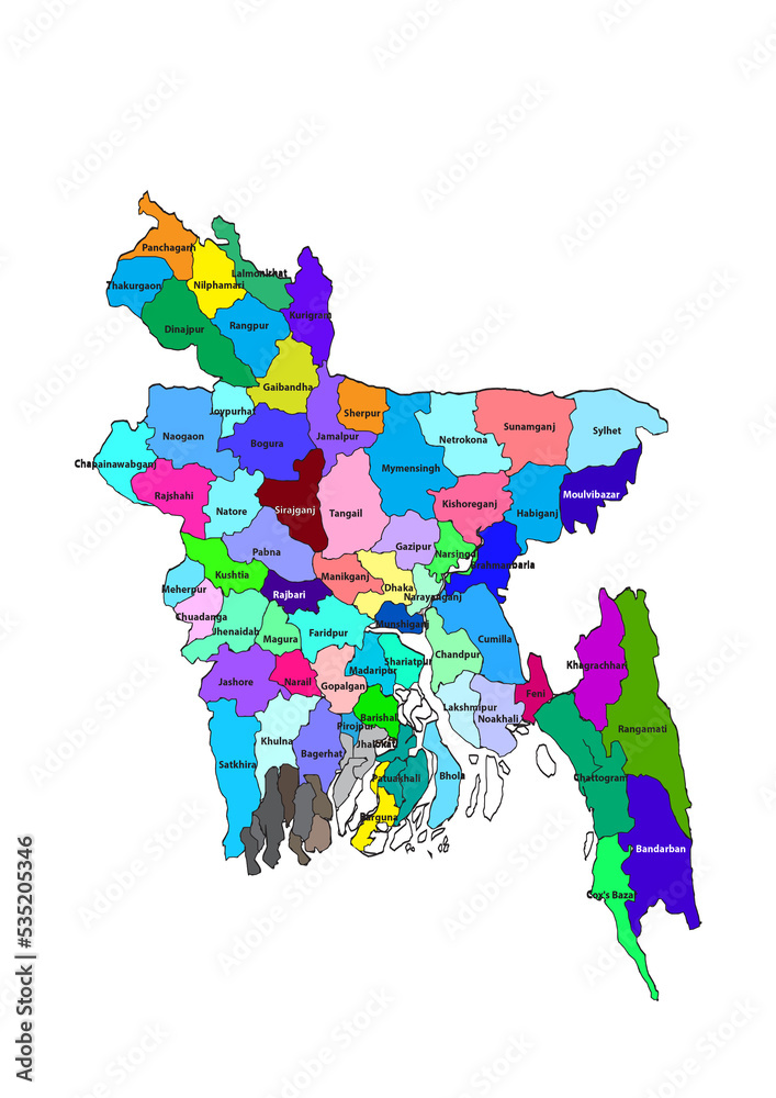 Bangladesh Map Stock Illustration | Adobe Stock