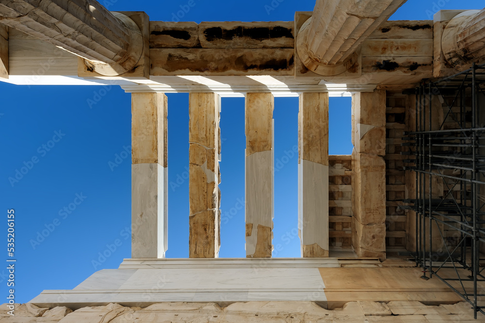 Photo & Art Print Roof structure and ceiling of Propylaea, monumental ...