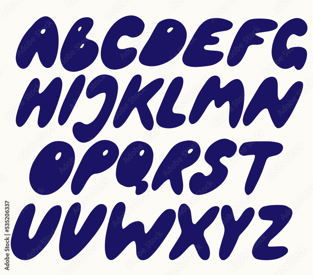 Hand drawn trendy font. Custom handwritten alphabet. Original Letters ...
