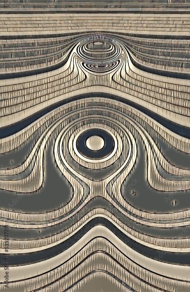 cross-section with layers and contour lines in natural textured colours ...