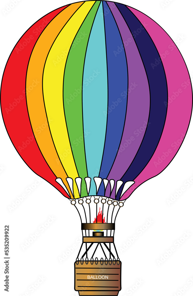 The 7 colored balloons are beautifully illustrated. Stock Illustration ...