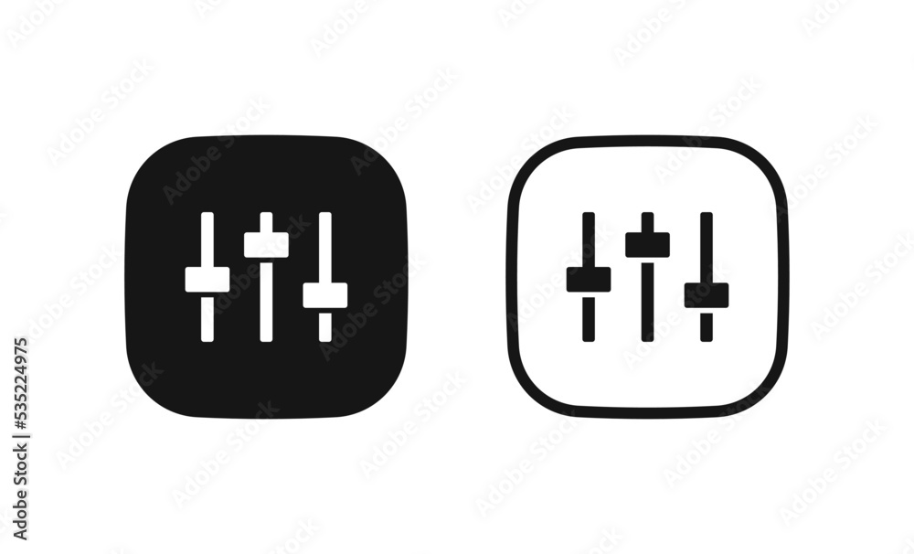 sound volume level icon, control panel slide icon, sound controller ...