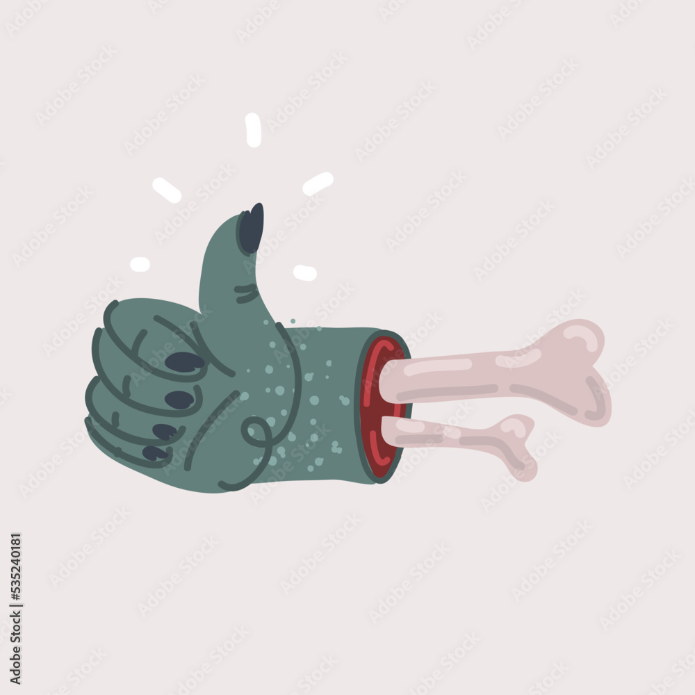Vector illustration of Cartoon zombie hands thumb up sign Stock Vector ...