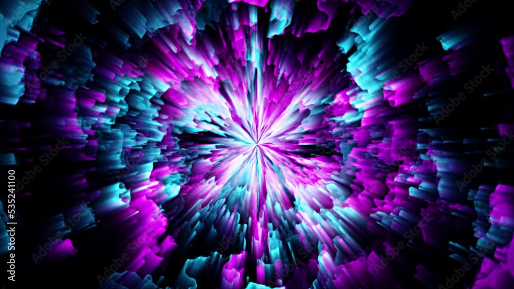 Loop pink blue radial gradient exploded moving hypnotic spiral circle ...