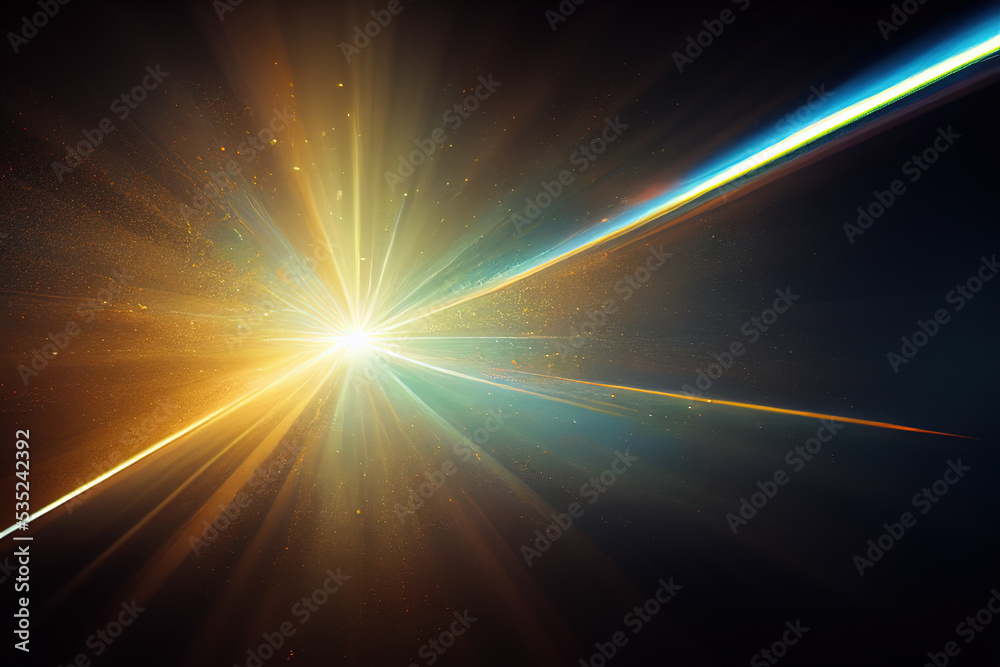 Lens Flare, Abstrakte farbige sternförmige Lichtstrahlen Stock Photo ...