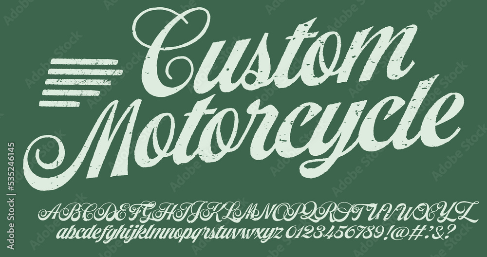 Motorcycle club community logo design.Decorative font. Letters, Numbers ...
