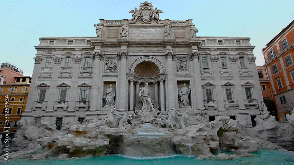 Trevi Fountain, the facade. The famous Trevi fountain in Rome, italy ...