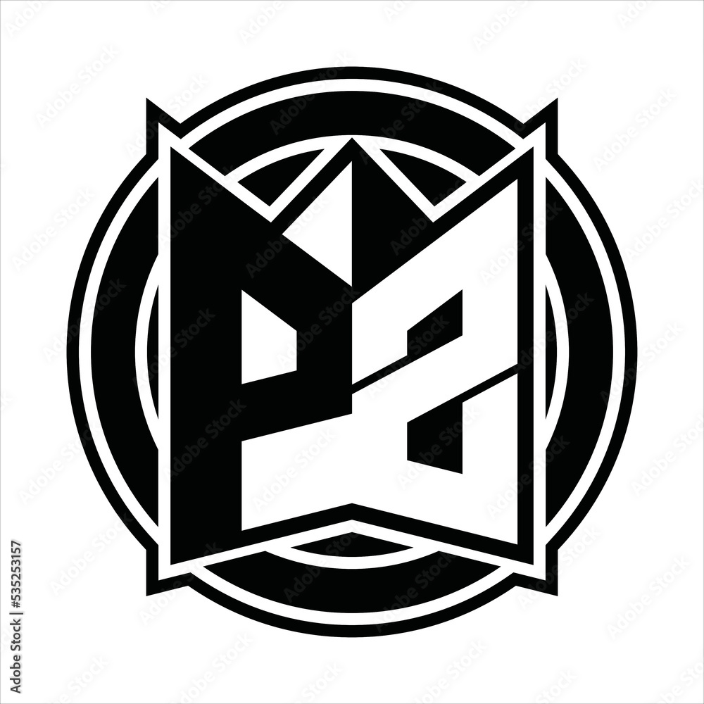 PZ Logo monogram circle rounded design Stock Vector | Adobe Stock