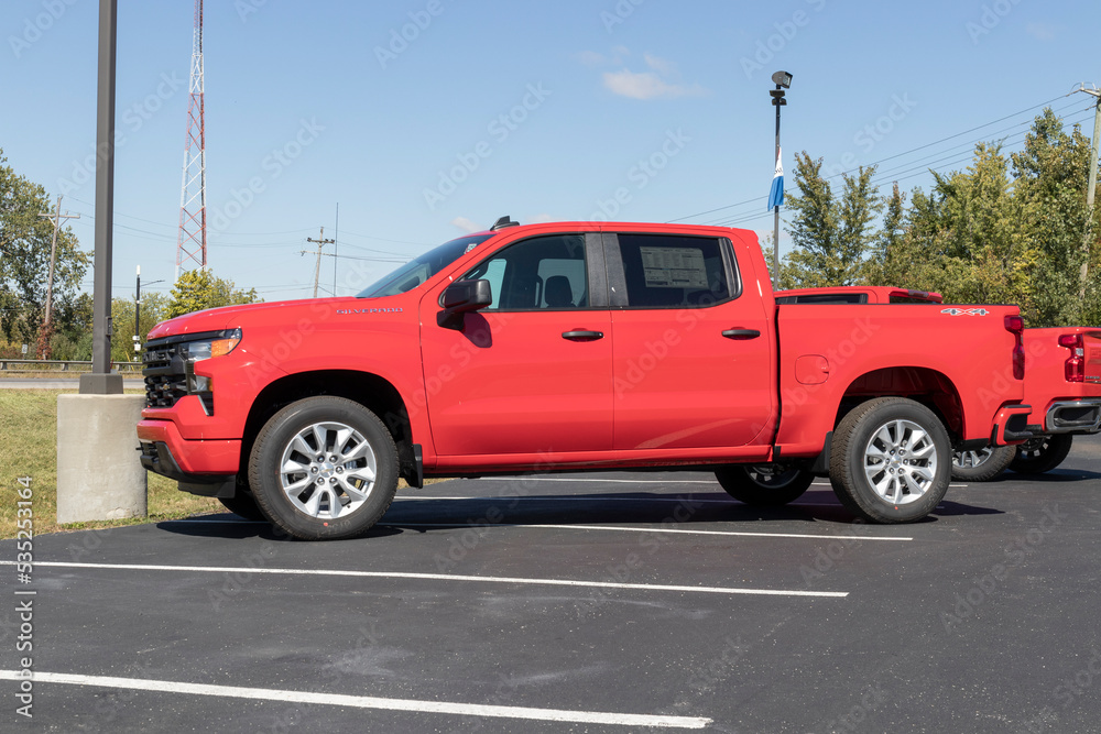 Chevrolet Silverado display. Chevy offers the Silverado in WT, Custom ...