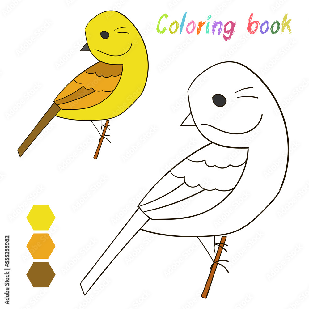 Coloring book bird yellowhammer PNG illustration with transparent ...