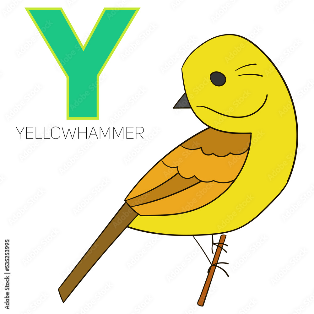 Alphabet letter Y yellowhammer bird PNG illustration with transparent ...