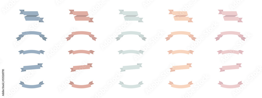 Colorful ribbon banners. Vector illustration. Pastel colors Ribbons ...