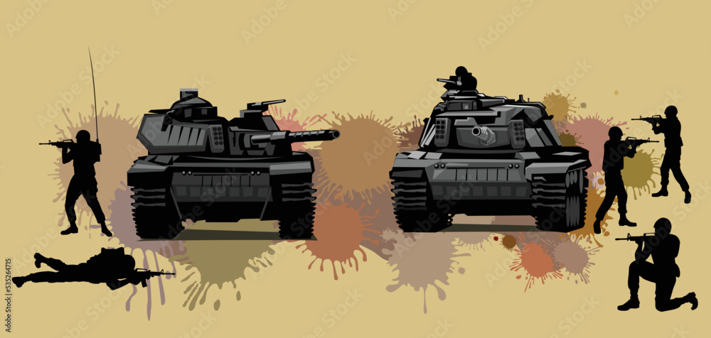 Tank forces. The tanks are attacking. Stock Vector | Adobe Stock