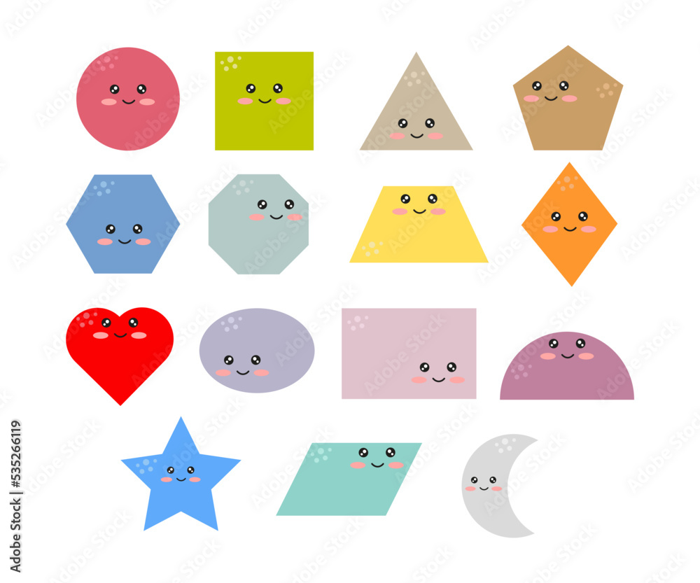 Vetor do Stock: Shapes set for kid. 2d shapes clipart to create ...