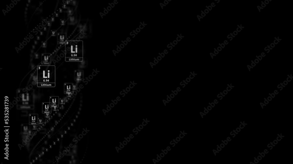 LITHIUM Molecule Symbol, Chemistry Periodic Table, Animation ...