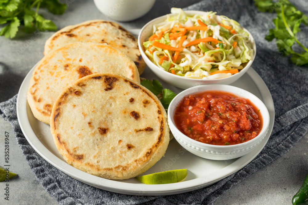 Homemade Salvadoran Corn Pupusas Stock Photo | Adobe Stock
