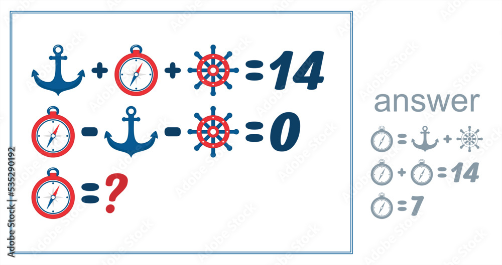 Mathematical puzzles. rebus for children and adults. count numbers. A ...