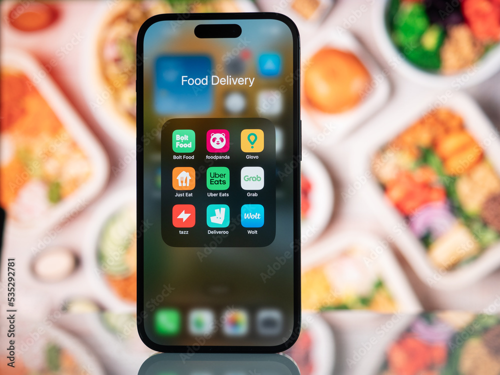 Galati, Romania - October, 03 2022: Mobile app icons of food delivery ...