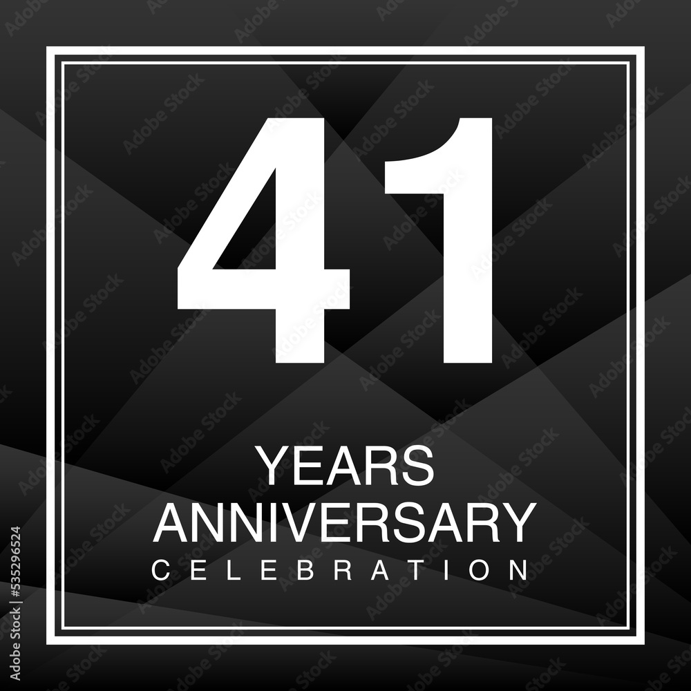 41 Year Anniversary Celebration Logo Vector On Red Background, 41 ...
