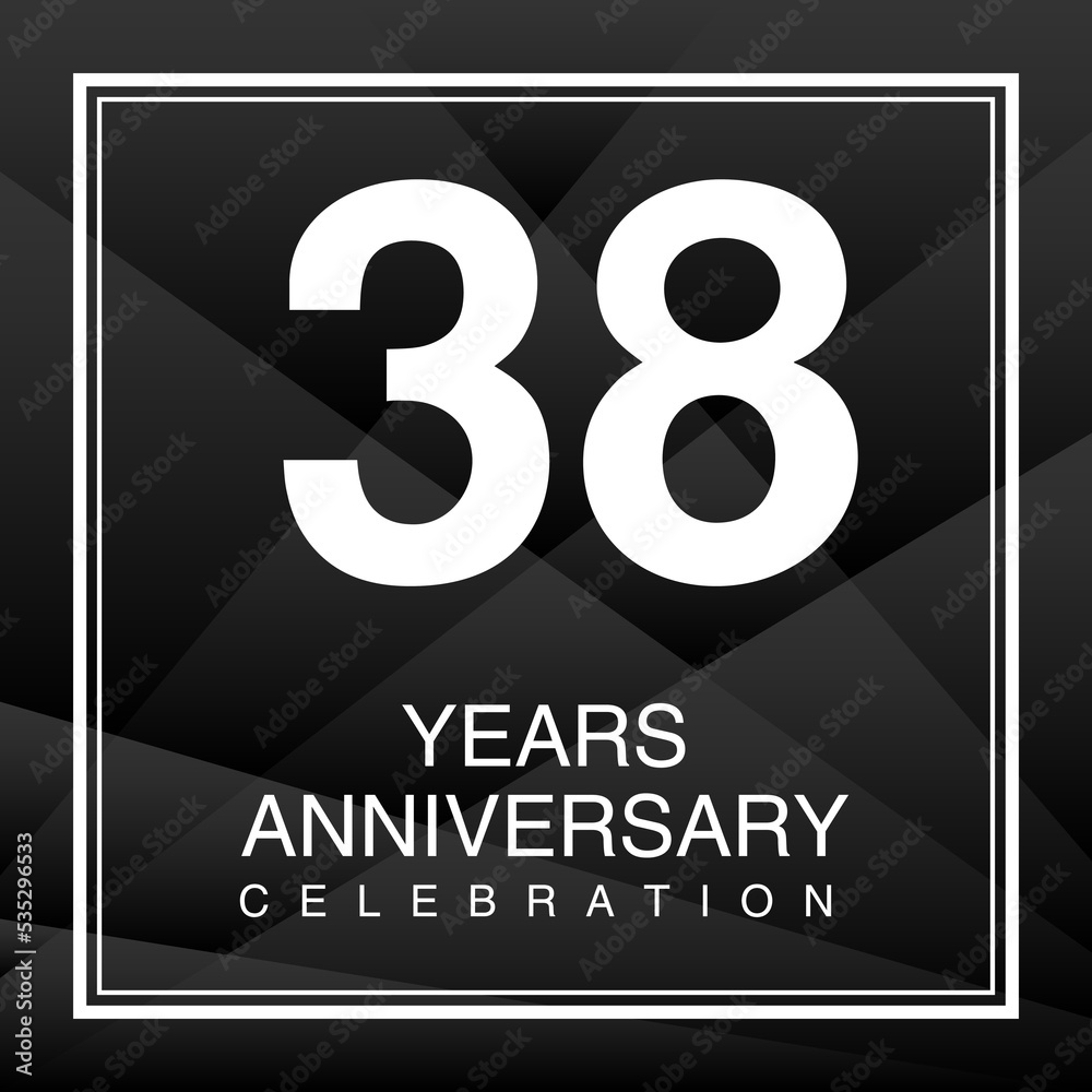 38 Year Anniversary Celebration Logo Vector On Red Background, 38 ...