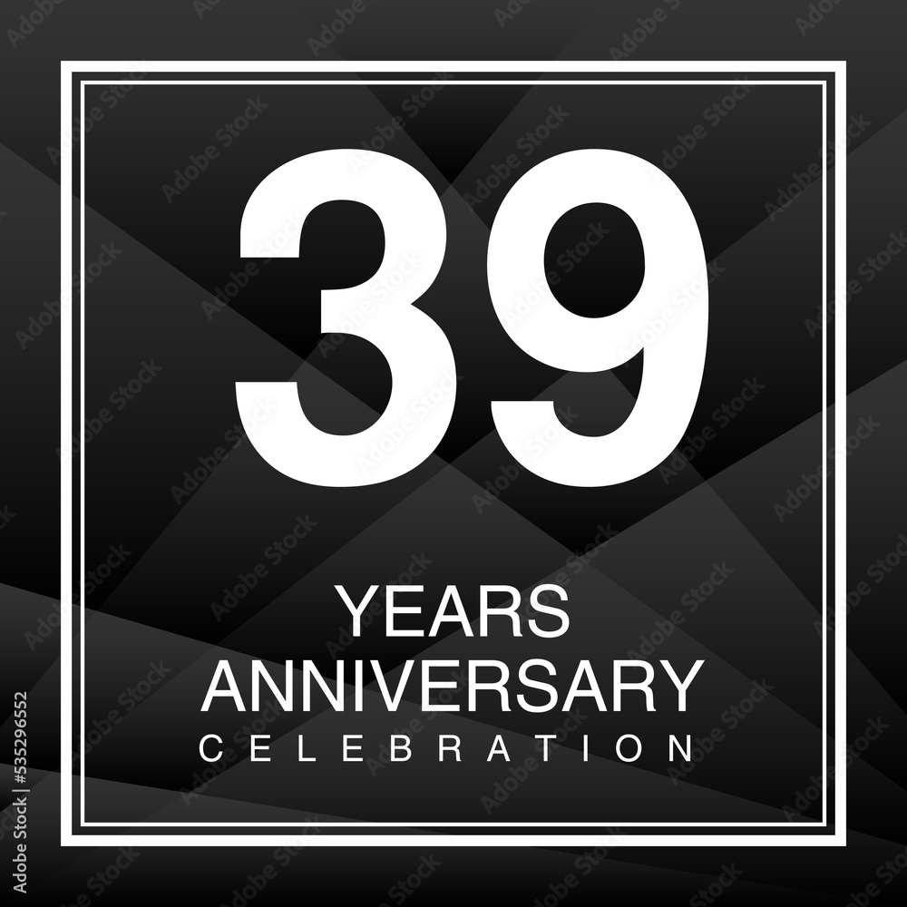 Vetor de 39 Year Anniversary Celebration Logo Vector On Red Background ...