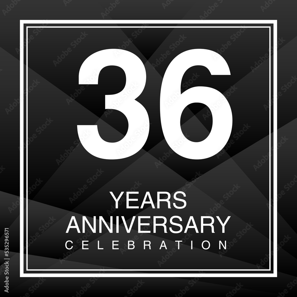 36 Year Anniversary Celebration Logo Vector On Red Background, 36 ...