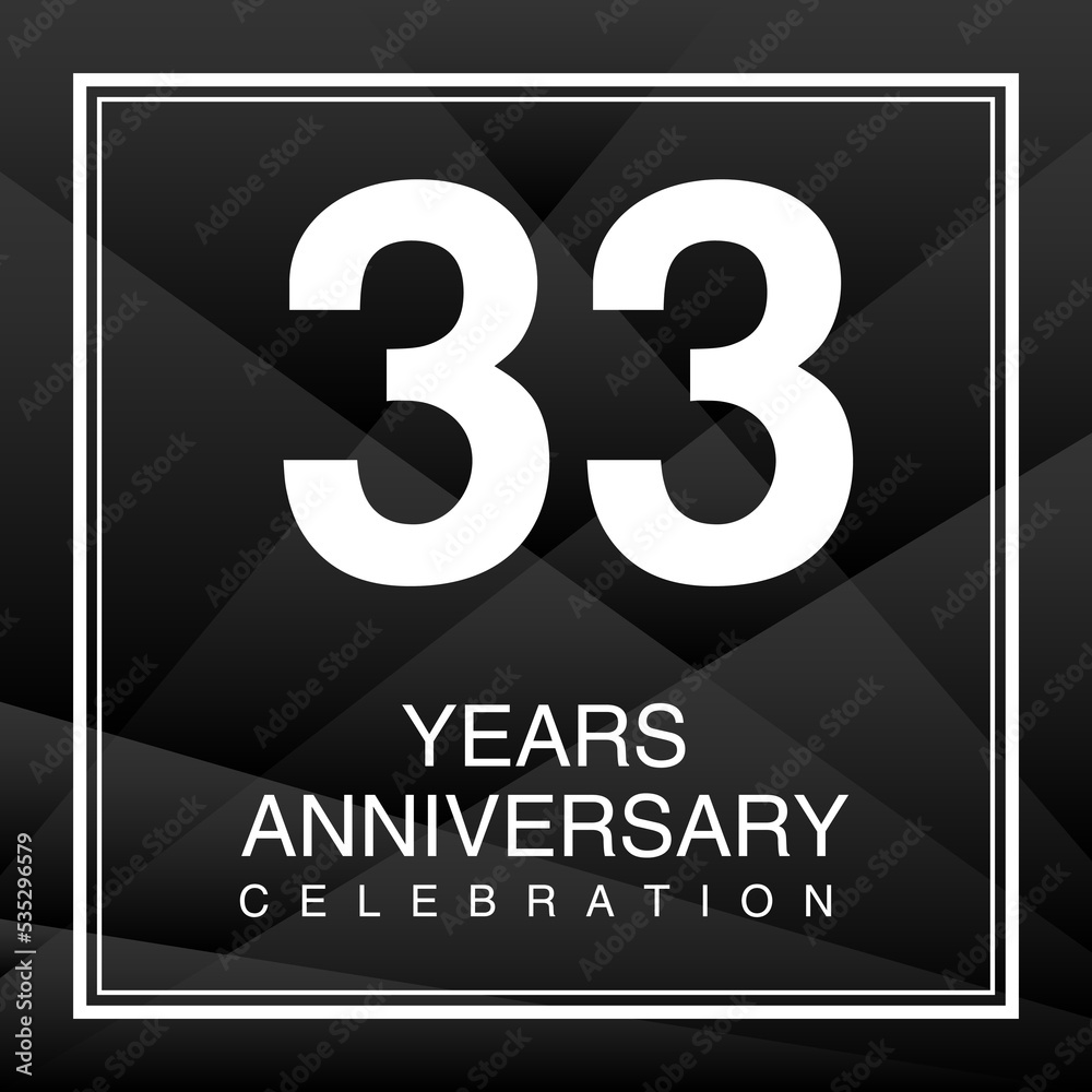 33 Year Anniversary Celebration Logo Vector On Red Background, 33 ...