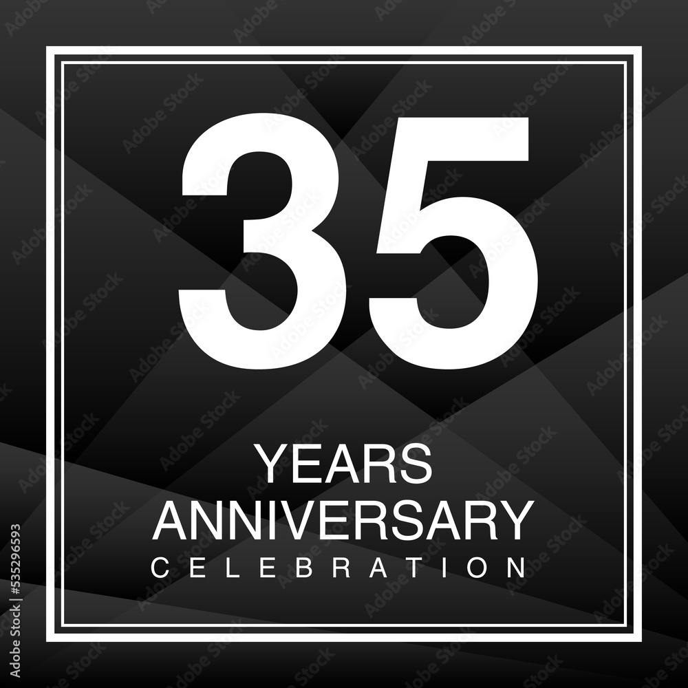 35 Year Anniversary Celebration Logo Vector On Red Background, 35 ...