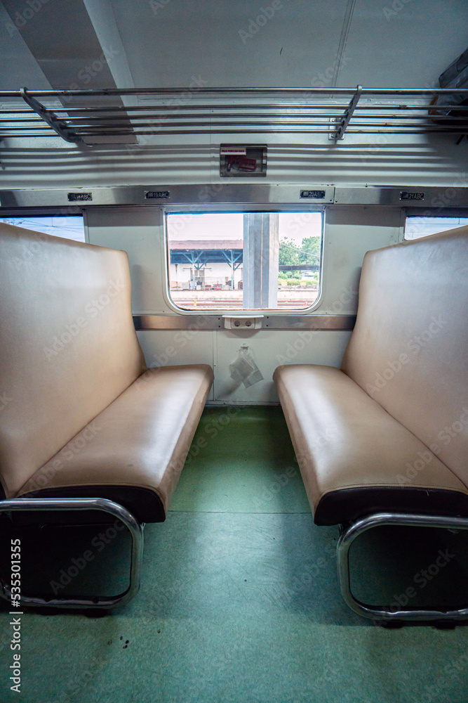 The shape of the seat of an economy class train in Indonesia that ...