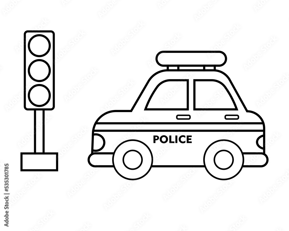Police Car vector illustration template for many purpose. Drawing ...