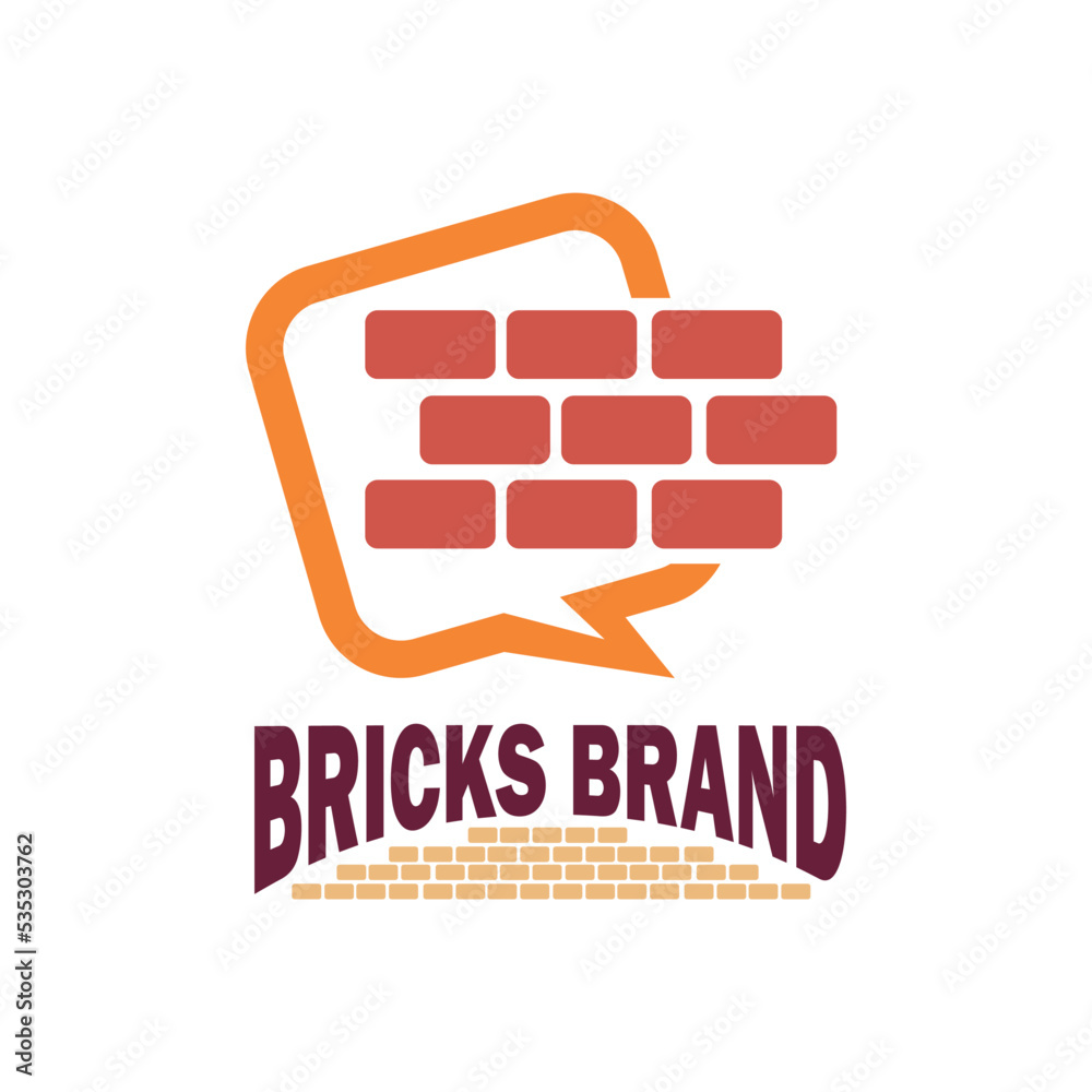 Brick Company Logo Vector Sign Stock Vector | Adobe Stock