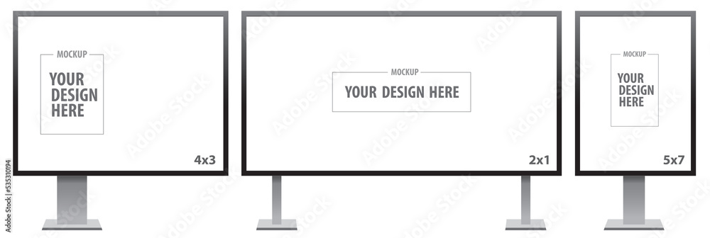 Blank White Billboard Mockup Set for Outdoor Advertising Poster Designs ...