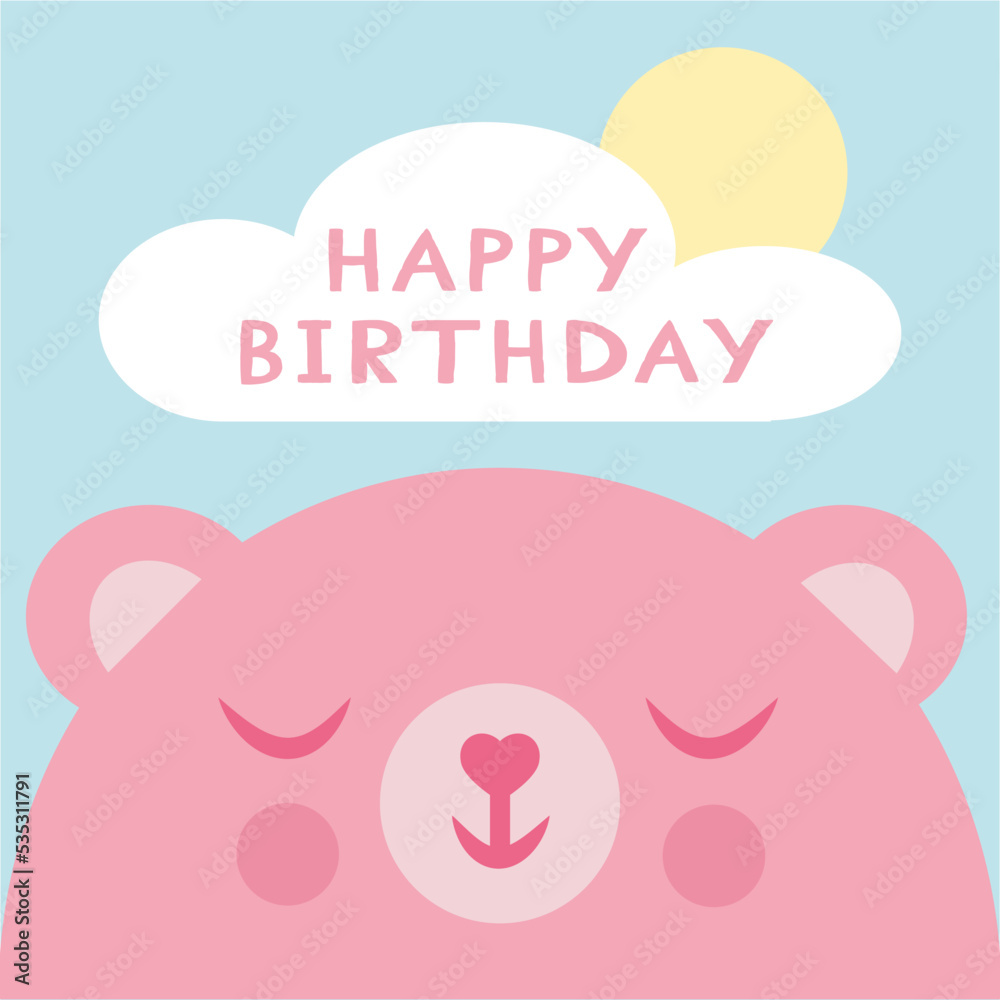 cute happy birthday card Stock Vector | Adobe Stock